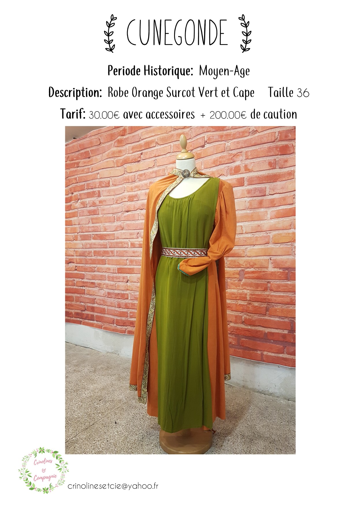 Crinolines et Cie : Location de Costumes - Moyen-Age et Renaissance