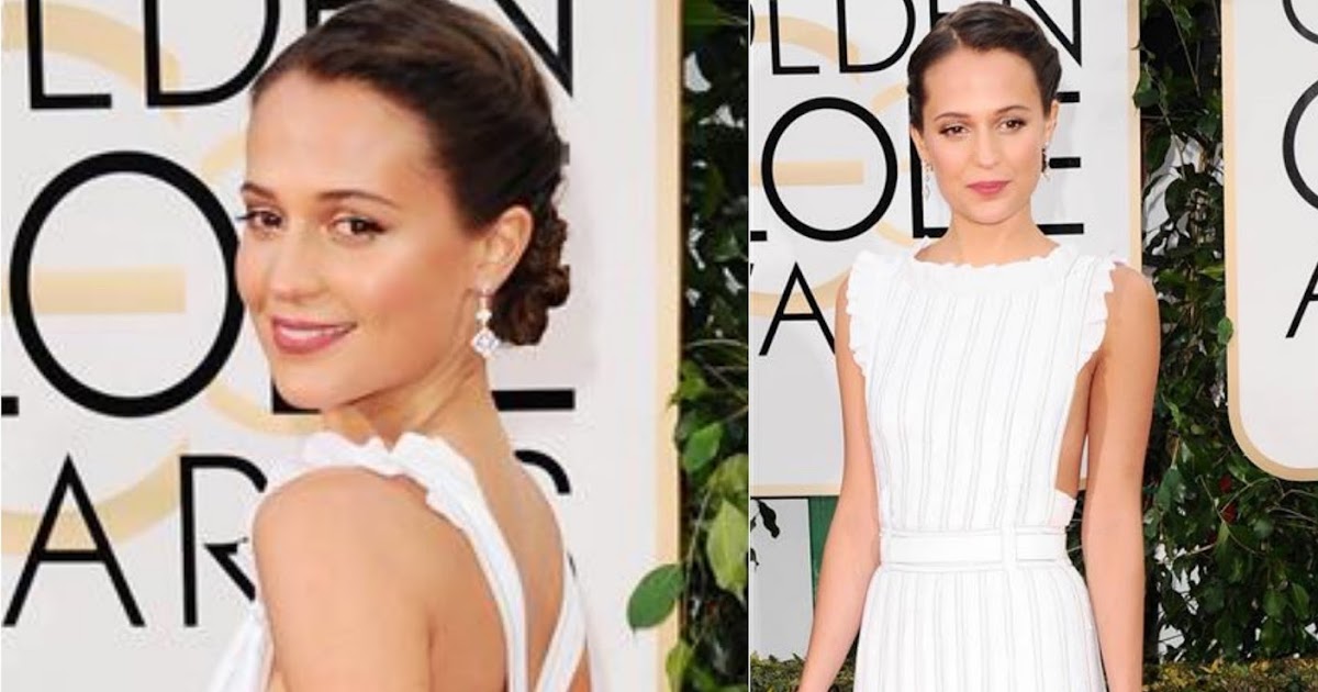Alicia Vikander in Louis Vuitton at the 73rd Annual Golden Globe Awards