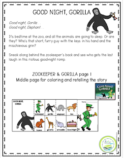 GOOD NIGHT, GORILLA TODDLER BOOK UNIT AND CRAFT ~ Book Units by Lynn