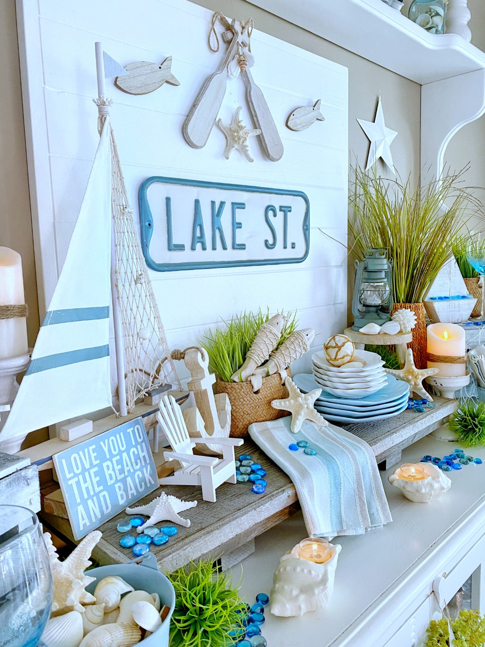 Dining Delight: Lake-Themed Buffet Set-Up on the Kitchen Sideboard