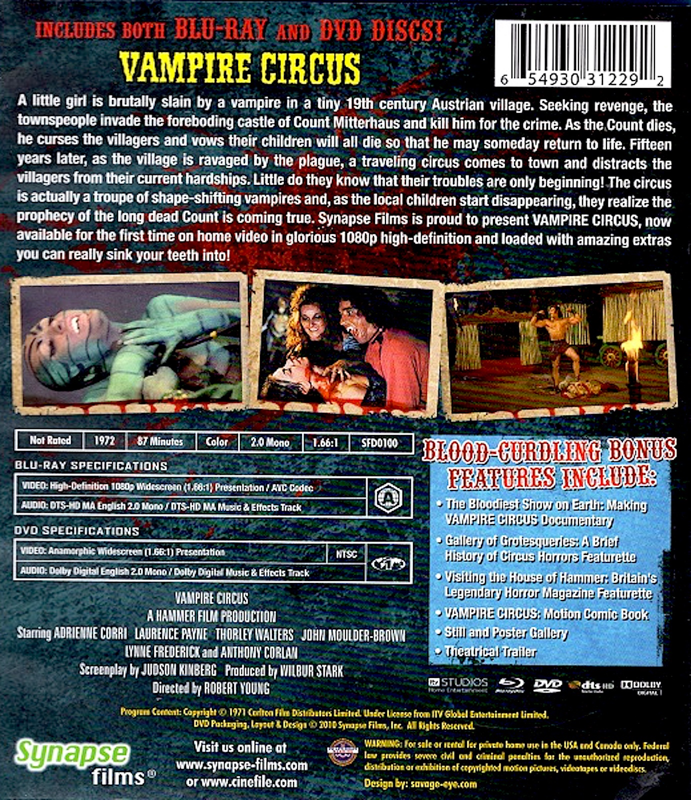 blu-ray and dvd covers: SYNAPSE FILMS BLU-RAYS: VAMPIRE CIRCUS BLU-RAY ...
