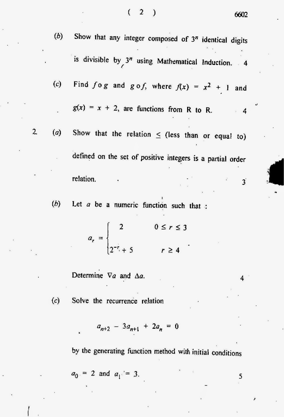 DU CS Lectures: Discrete Structures Question Paper