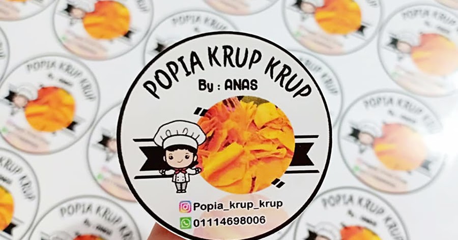 TEMPAHAN LABEL STICKER POPIA KRUP KRUP 100 KEPING | Busyra Takiyudin