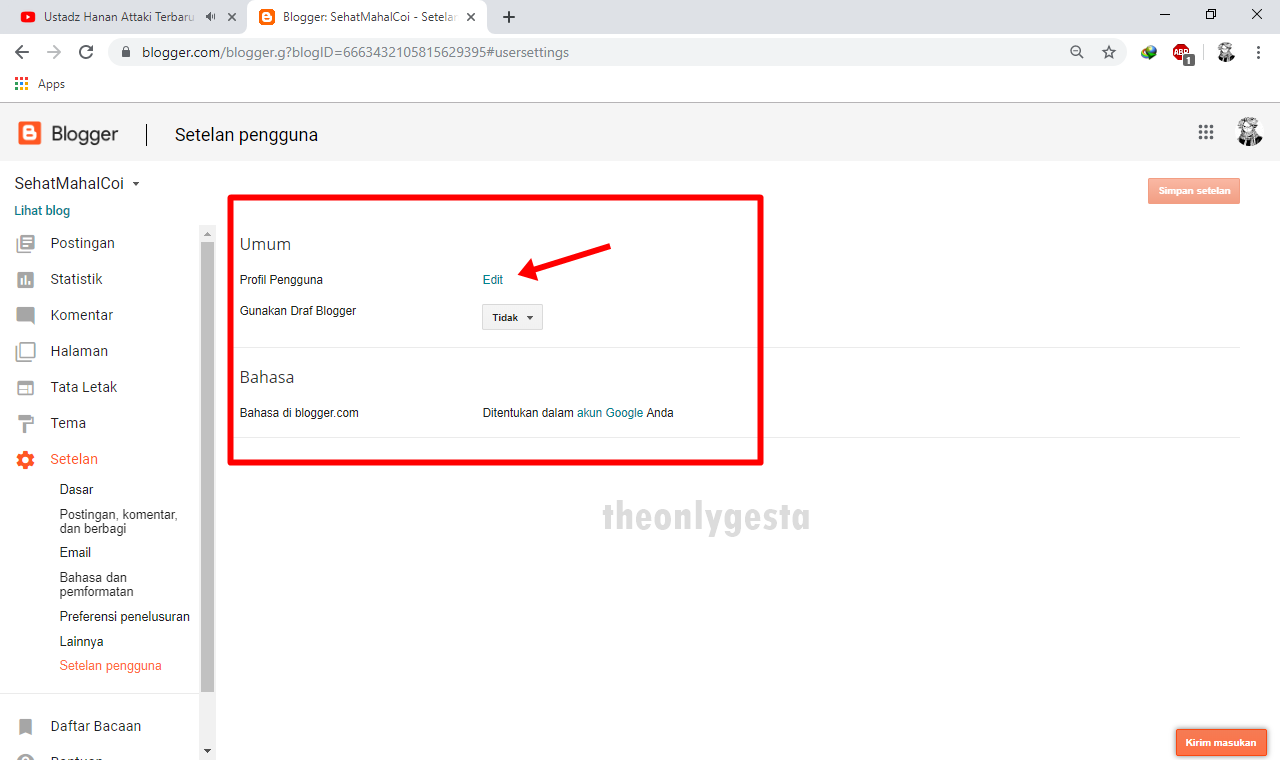 Cara Merubah Nama Tampilan Profil Blogger update 2019 | theonlygesta ...