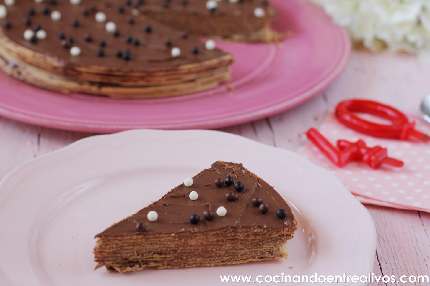 Tarta de obleas y nutella. Receta paso a paso - Cocinando Entre Olivos
