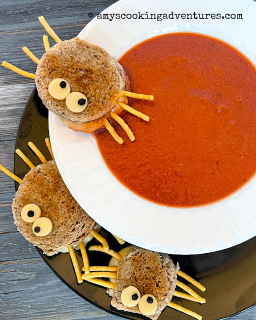 Tomato Soup & Grilled Cheese Spiders