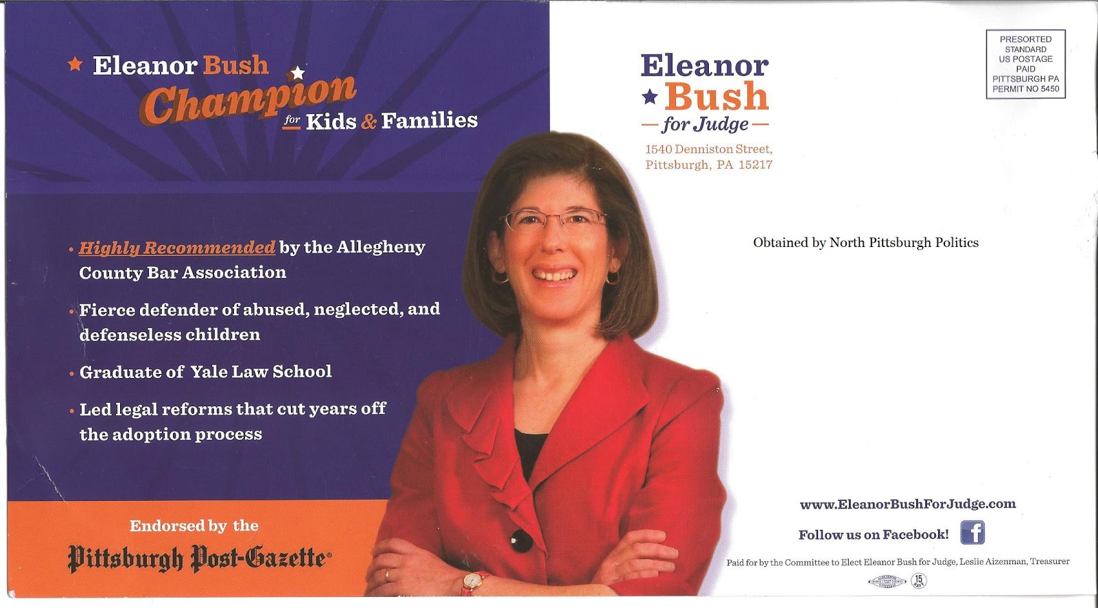 North Pittsburgh Politics: Elanor Bush for Judge Mail