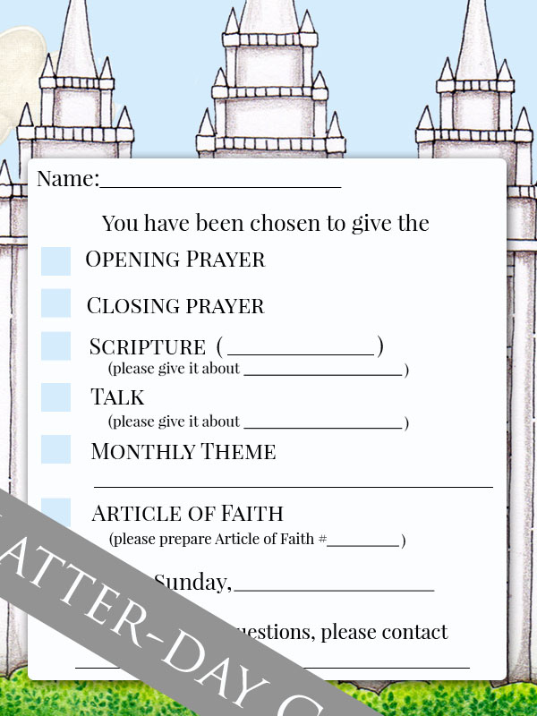Latter-day Chatter: 2014 Primary Assignment Cards and Stickers