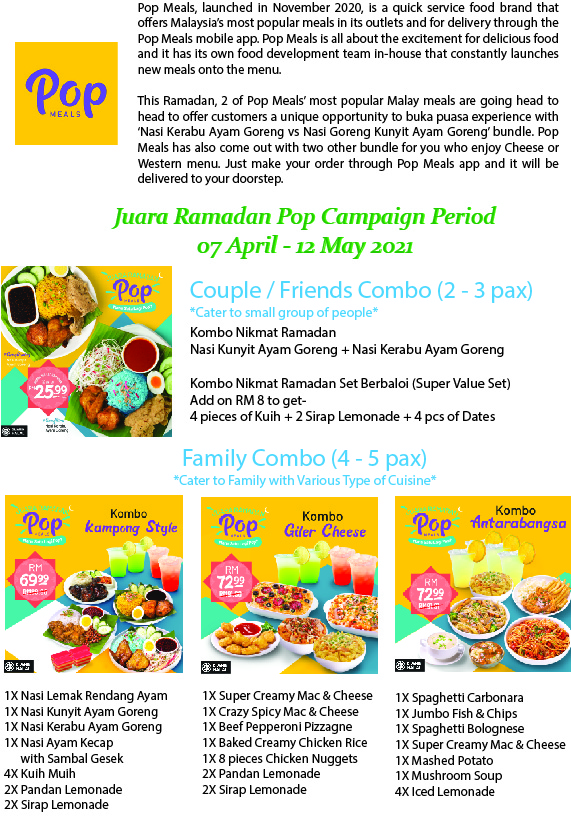 Best Restaurant To Eat - Malaysian Food Blog: POP Meals Ramadan Set ...