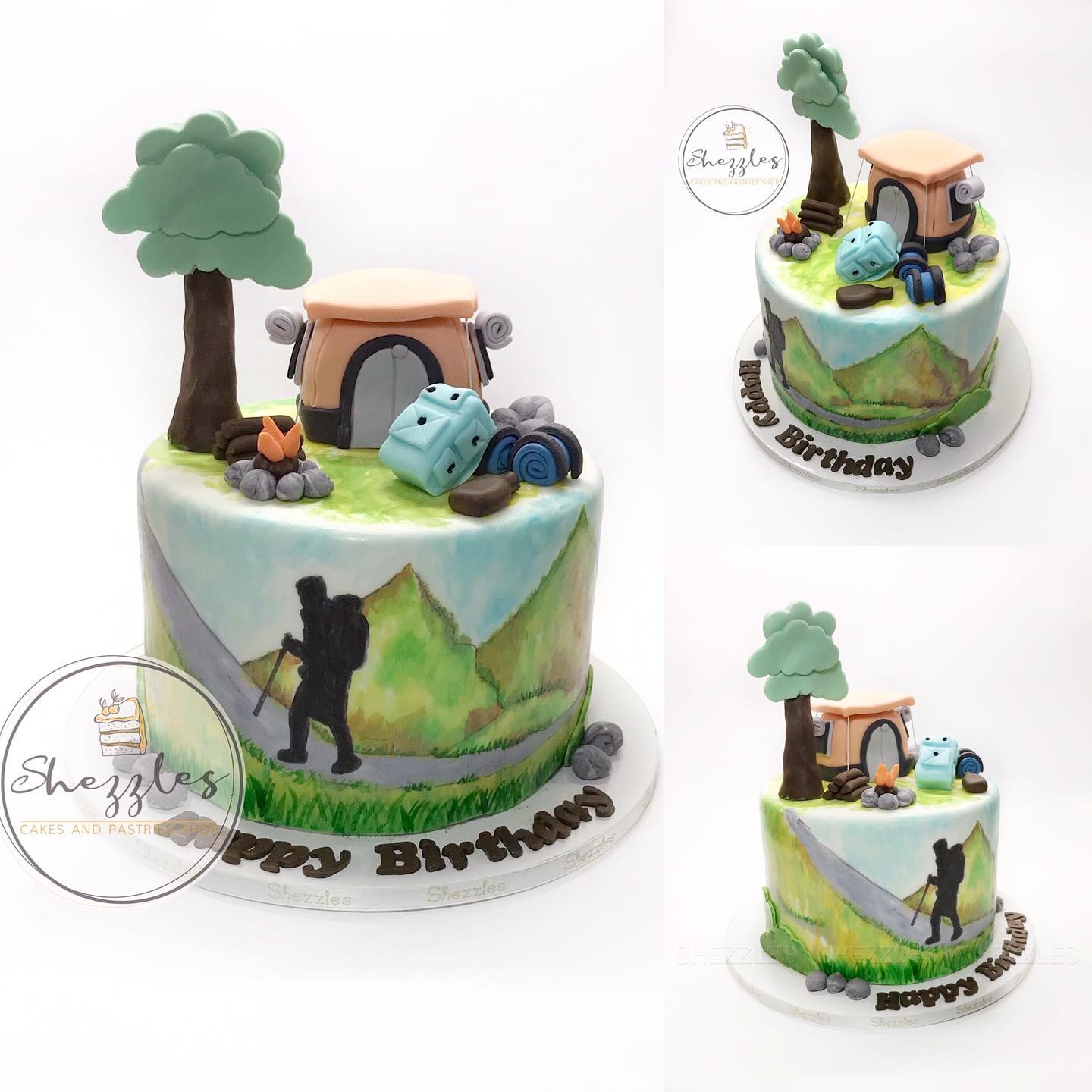SHEZZLES | Cakes and Pastries: Handpainted Hiking Themed Cake