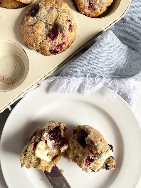 Triple Berry Sour Cream Muffins | Ally's Sweet & Savory Eats