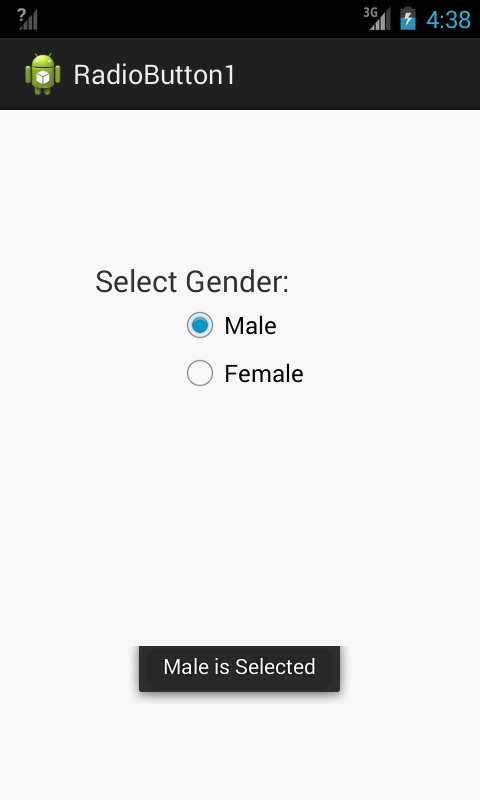 NEO Smart Android Tutorial: RadioButton Example1