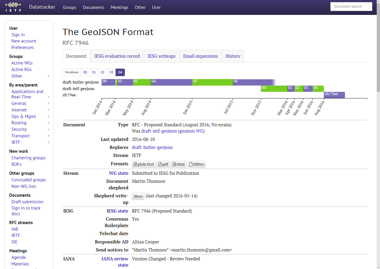 Geomática: formato GeoJSON: Nueva especificación