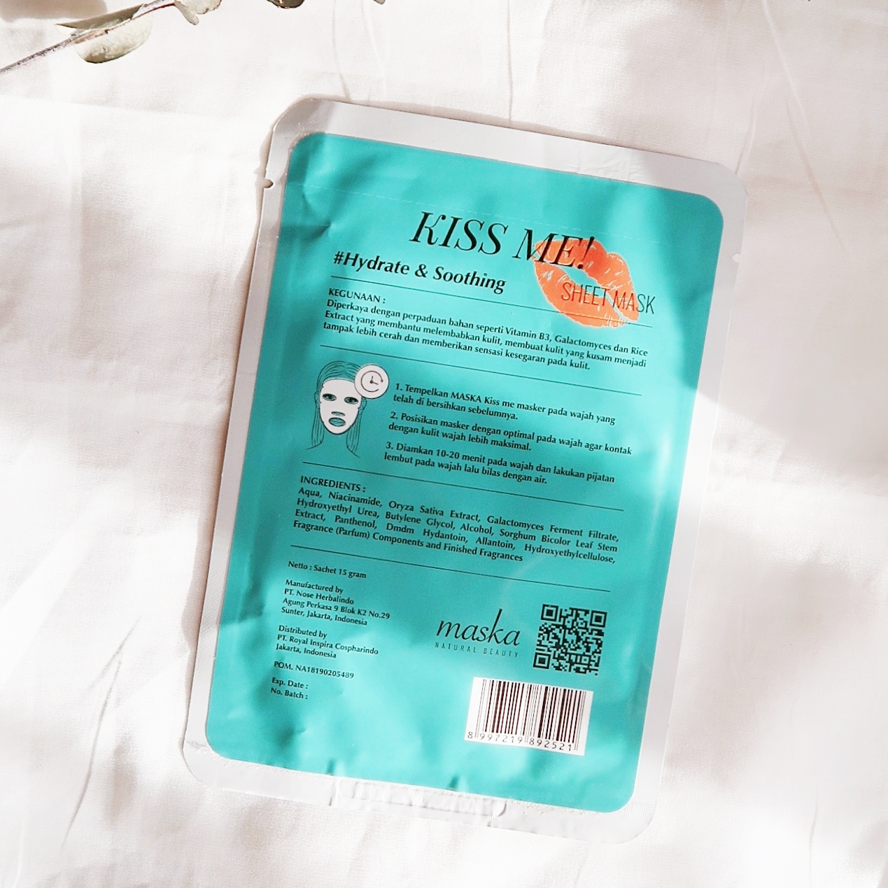 MASKA Kiss Me Sheet Mask + Tone Up Day Cream Review (Cobain Sheet Mask ...