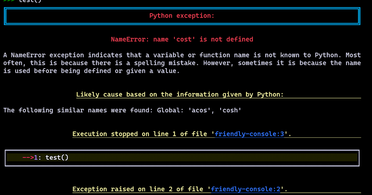Only Python: Rich + Friendly-traceback: first look