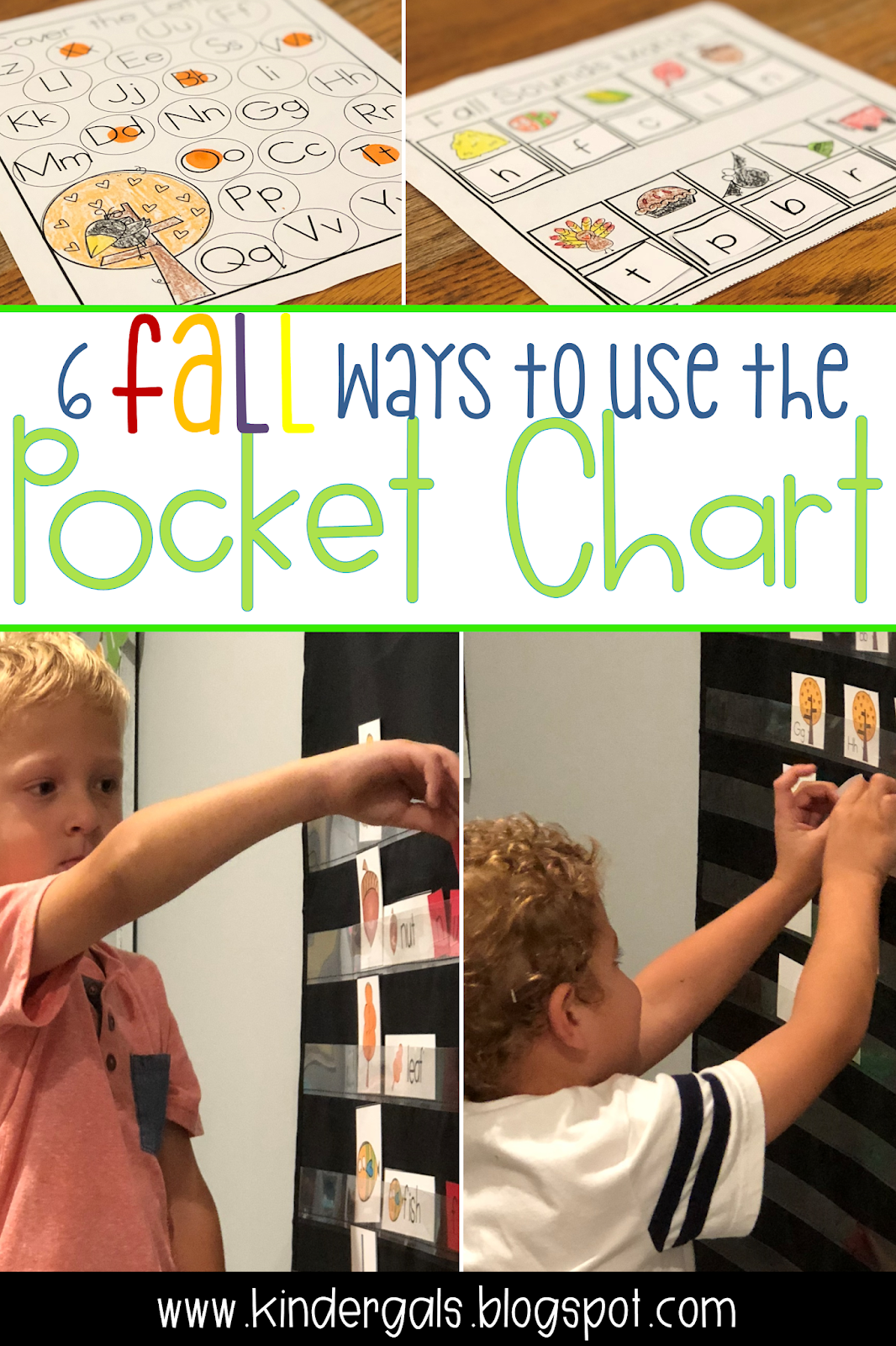 KinderGals: 6 Ways to Use the Pocket Chart in the Fall