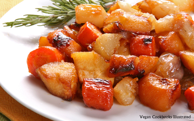 Vegan Cookbooks Illustrated: Maple-Baked Root Vegetables