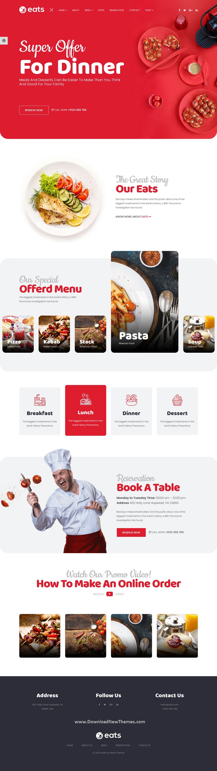 Eats Food and Restaurant HTML Template - Download New Themes