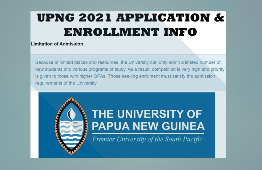 UPNG Online Application System - Enrollment 2021