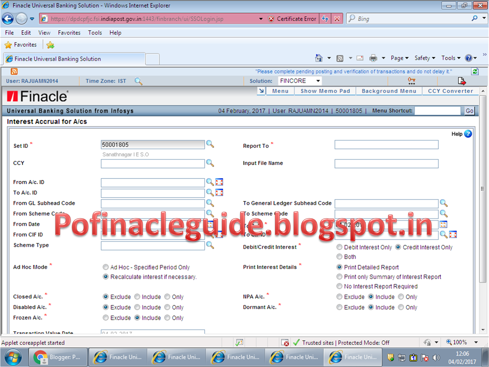 Procedure to generate the CYI(current year interest) for SB accounts in ...