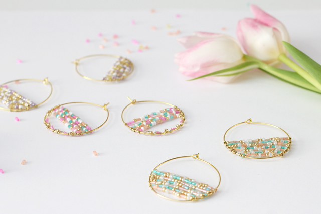 Diy Spring Time Beaded Hoop Earrings Lotts And Lots Making The Everyday Beautiful