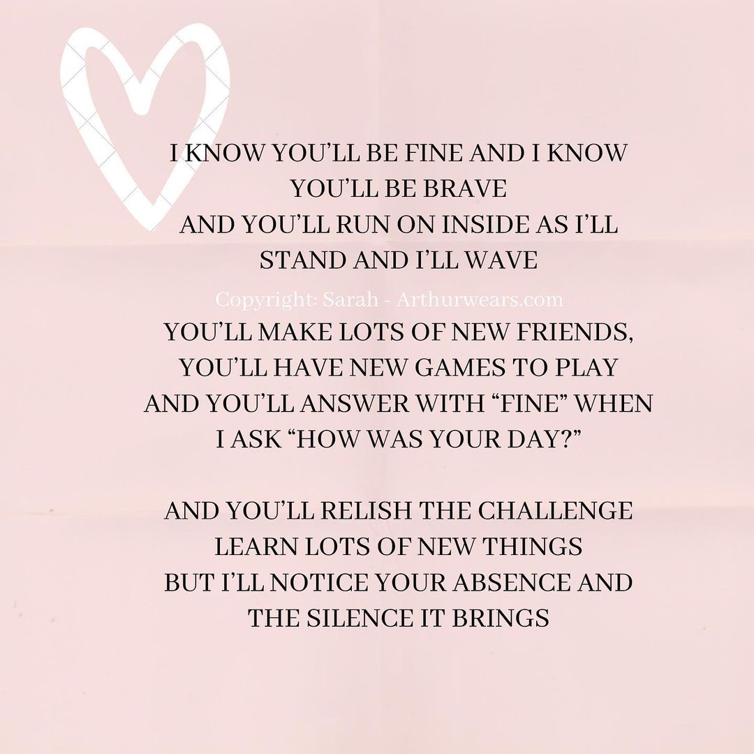 First Day Of Kindergarten Poem