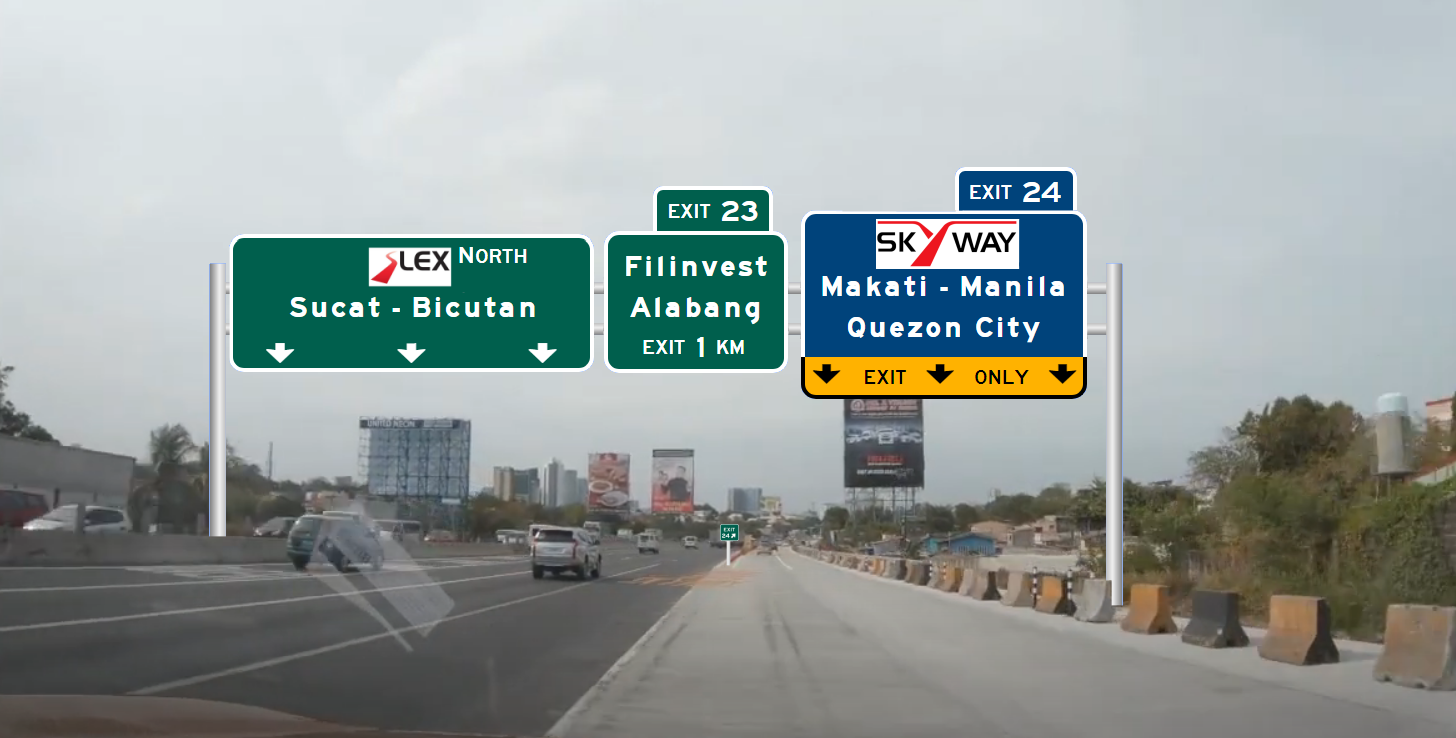 Skyway sign design visualizer - Northbound (Susana Heights to Libis Baesa)