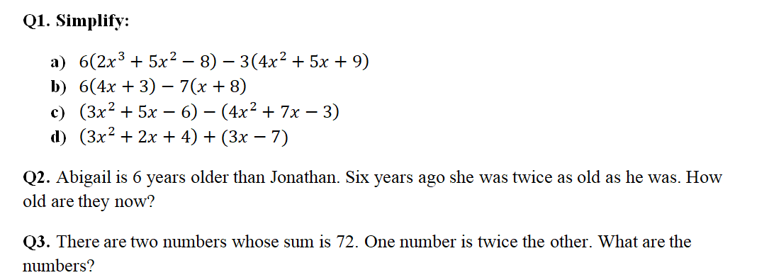 IB MYP 1 || Formative Assessment || Criterion A || Mathematics || Algebra