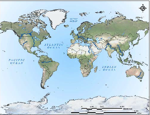 Major World Rivers Map - United States Map