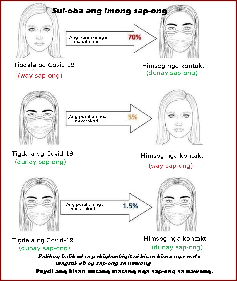 Sul-oba ang imong sap-ong sa nawong: Wear Your Face Mask.