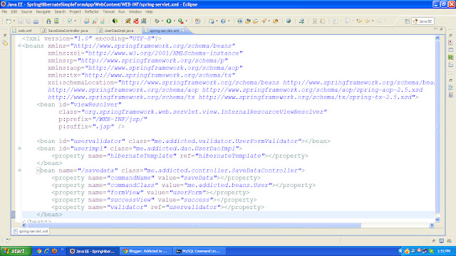 Working with Simple Form Controller using Spring & Hibernate | Addicted ...