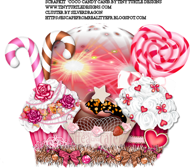 Escape From Reality Blog: FTU Cluster Frames 'Coco Candy Canes' TTD