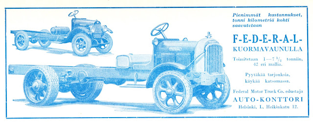 Vanhoja mainoksia: Kuorma-autoja 1928