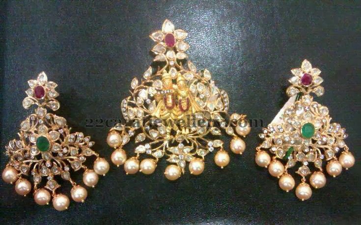 Radha Krishna Pachi Locket - Jewellery Designs