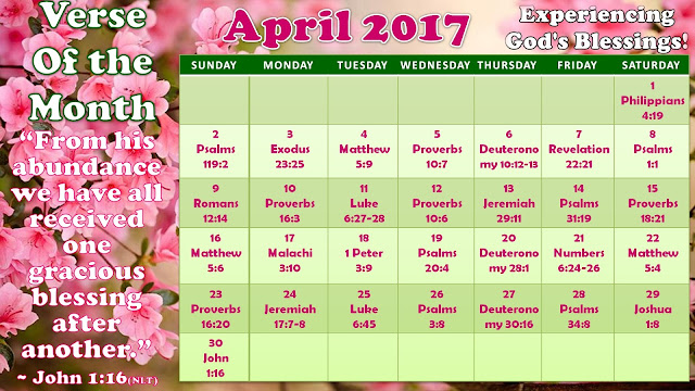 Godly Woman Daily Calendar - April 2017 - Printable Version