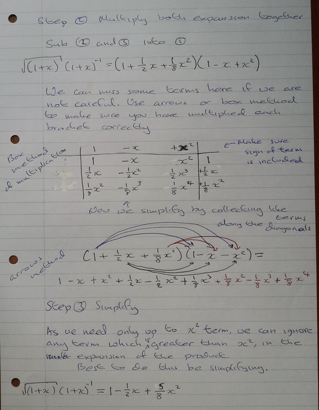 A Level Maths Notes: A2 Binomial Expansion: combinations of two ...