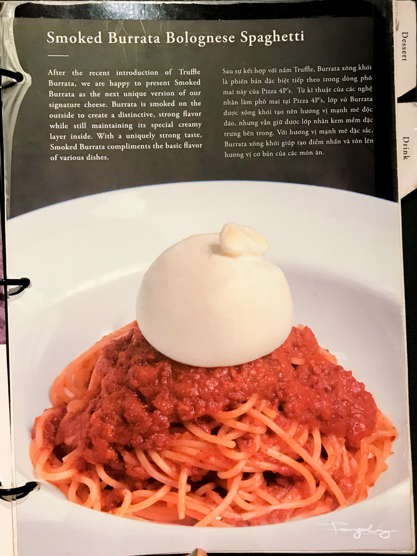 Pizza 4P's Menu @ Ho Chi Minh - FENNYSHARING