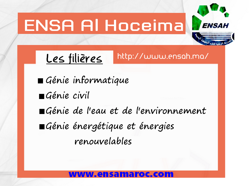 التخصصات المتوفرة بالمدارس الوطنية للعلوم التطبيقية ENSA