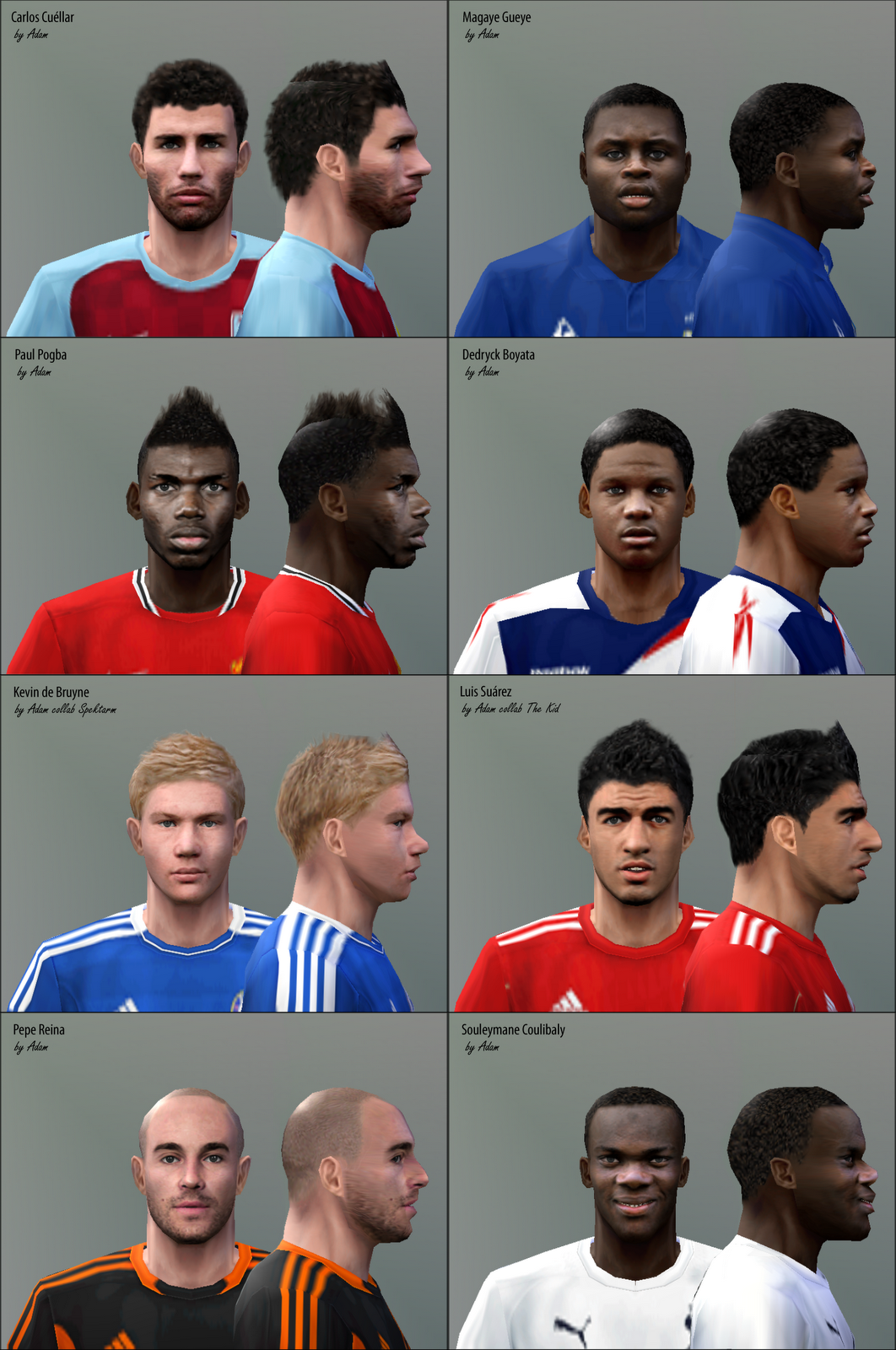 Pro Evolution Soccer: Face Pack PES6 EPL by Adam - PES 2012