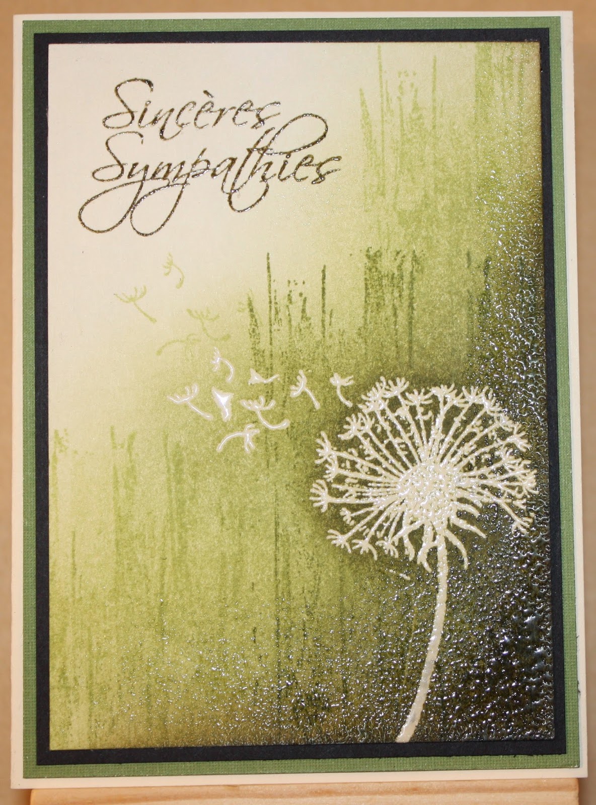 Créations A les trésors: Carte de sympathie technique d'encre