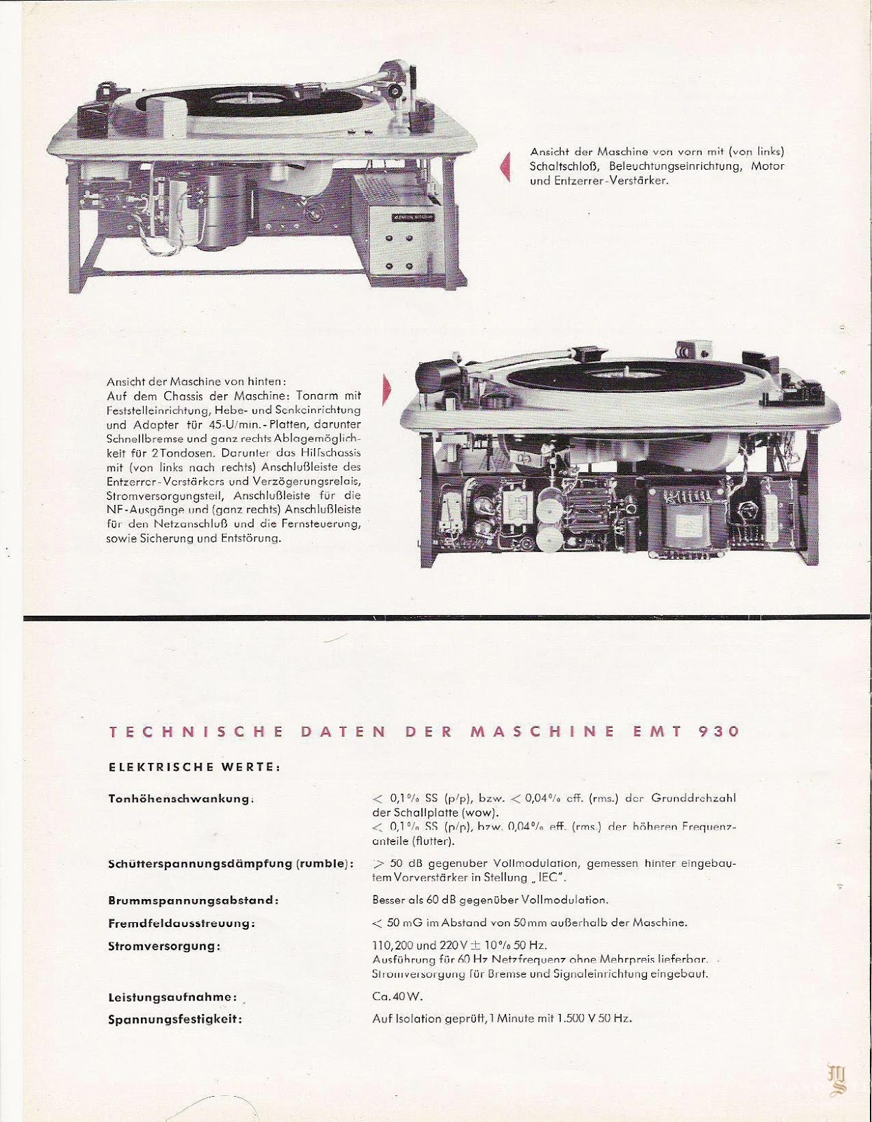 EMT 930 professional studio turntable – M & S | Ultimate High-Fidelity