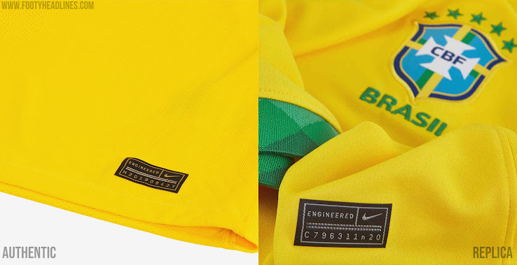 Compared In Every Detail: Nike Brazil 2020-21 Authentic vs Replica Kits ...