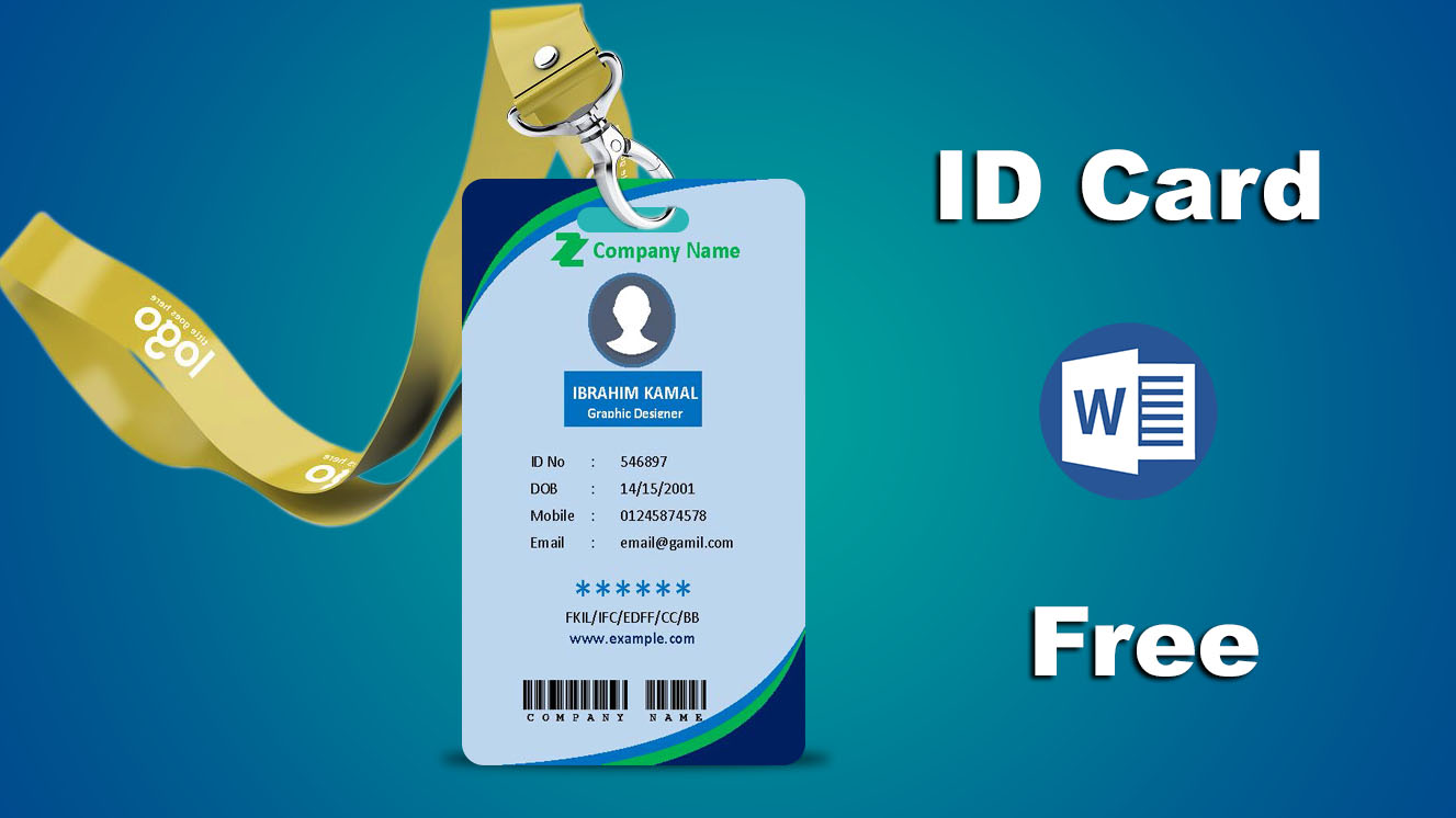 how to make professional id card template in Microsoft Word For Free ...