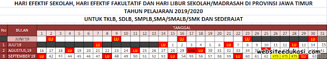 Kalender Pendidikan Provinsi Jawa Timur Tahun 2019/2020 - Soal Siap