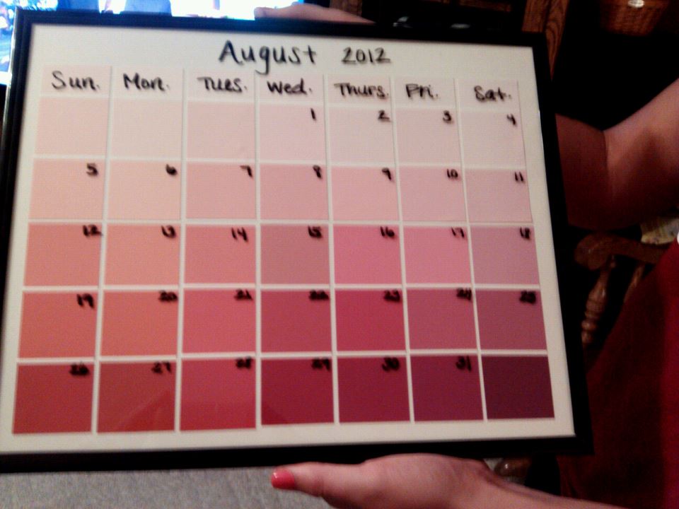 Adventures with Jac and Mac :): Dry-Erase Calendar with Paint Samples