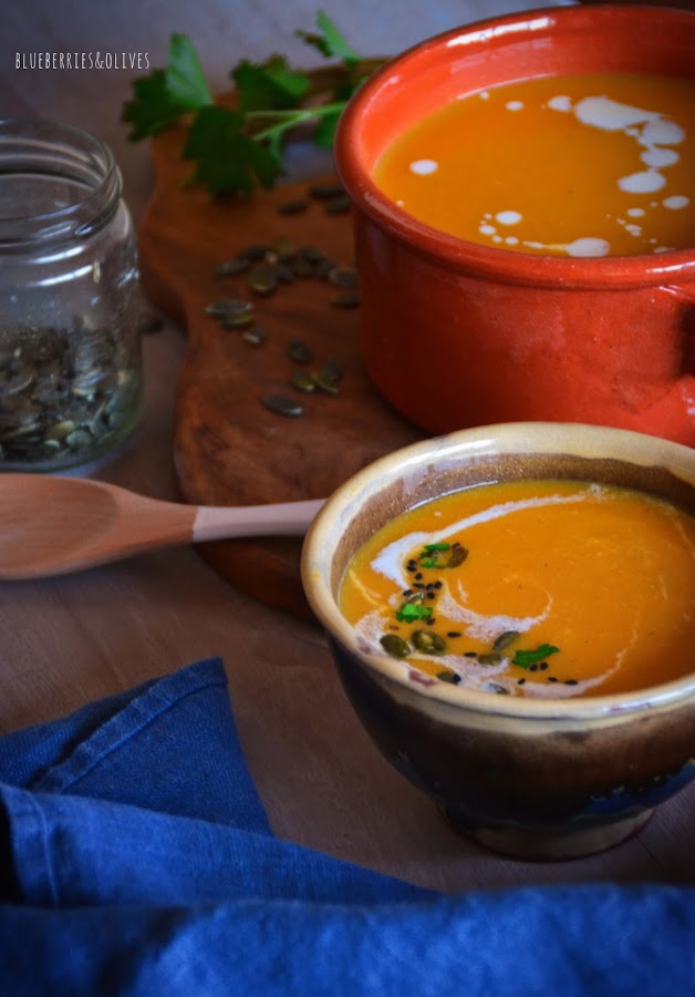 Crema de calabaza y zanahoria con leche de coco | Cocina