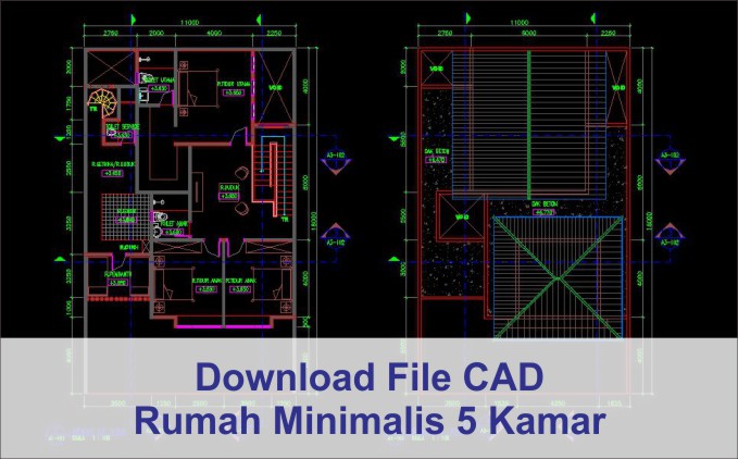 Download Rumah Minimalis 5 Kamar 2 Lantai File Autocad - Arsimedia