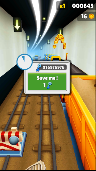 Subway Surfers- Unlimited Gold and Keys