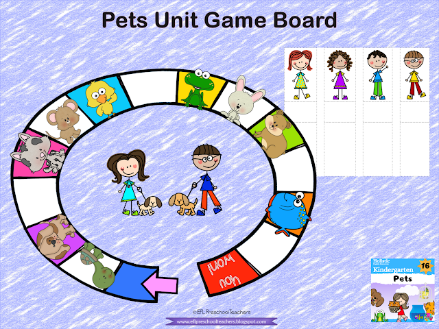 ESL/EFL Preschool Teachers: Pets Unit Games, Printable book and more ...