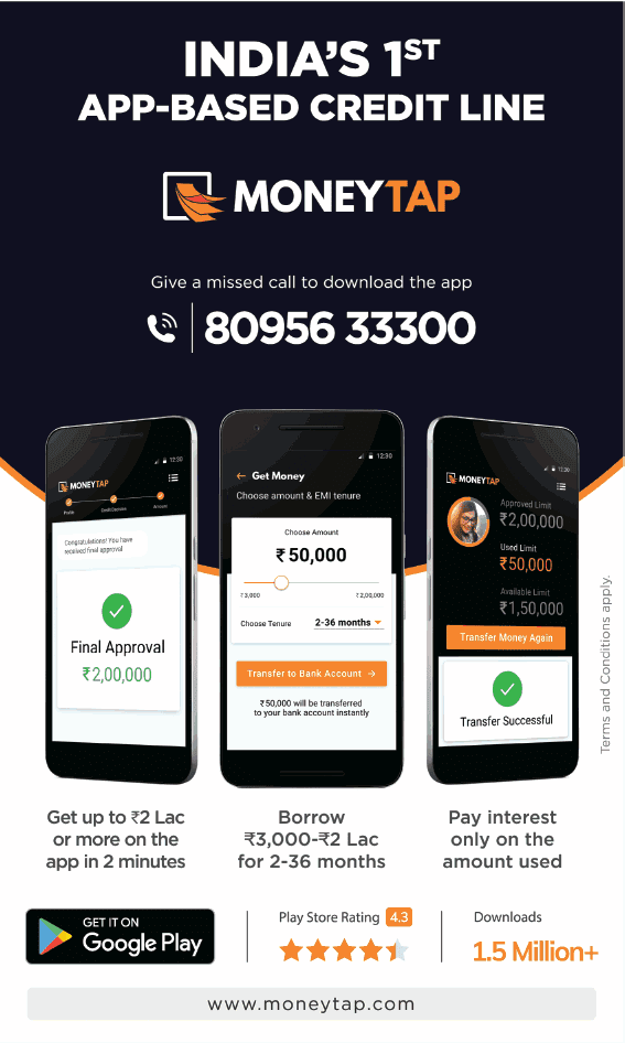 MoneyTap - Credit Line & Best Personal Loan up to ₹5,00,000 without ...